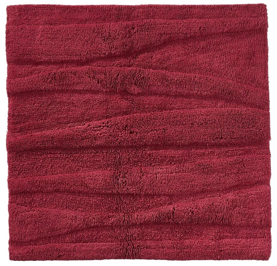 Vínově červená koupelnová předložka Zone Flow, 65 x 65 cm