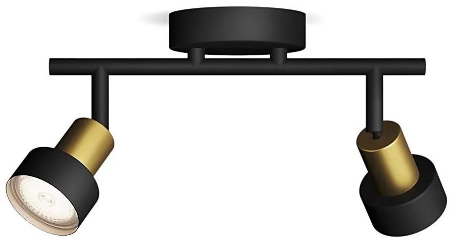 Philips - Bodové svítidlo CONDUIT 2xGU10/5W/230V černá/mosaz
