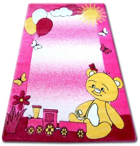 Makro Abra  Dětský kusový koberec HAPPY C210 růžový Medvídek 200 x 280