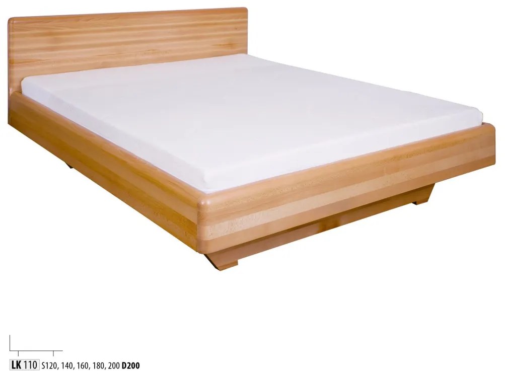 Drewmax Dřevěná postel 180x200 buk LK110 buk bělený