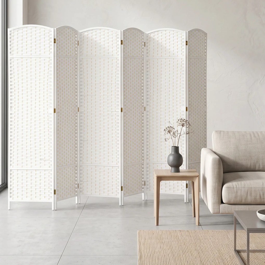HOMCOM 6-panelový rozdělovač místností 240x170 cm skládací dělicí stěna pro obývací pokoj, ložnici a kancelář