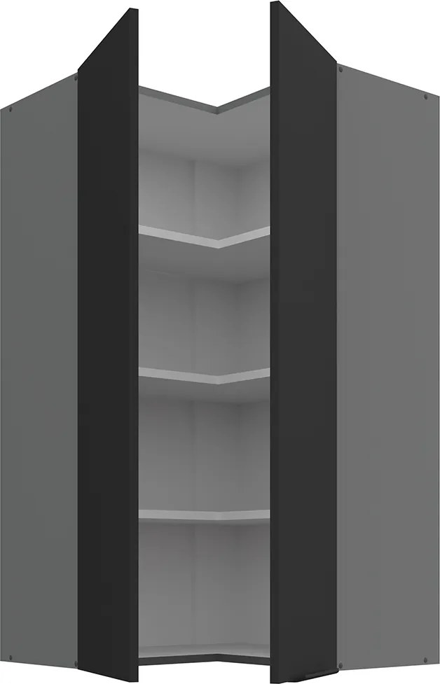 ARIA ab | horní kuchyňská skříňka 60x60 GN-108 2F (90°) rohová s policemi | EXTRA VYSOKÁ | 60x60 cm | antracit/černá