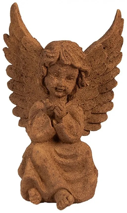 Dekorativní rezavá figurka anděl sedící - 11*9*15 cm