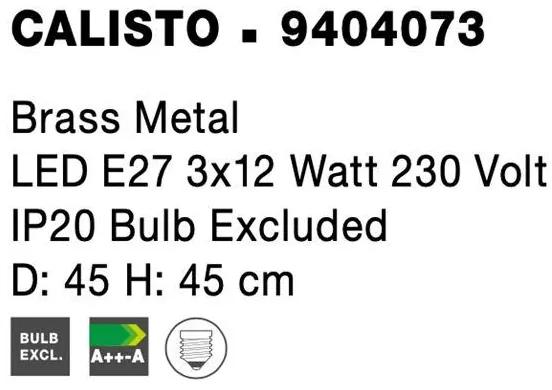 Nova Luce Stropní svítidlo CALISTO mosazný kov E27 3x12W