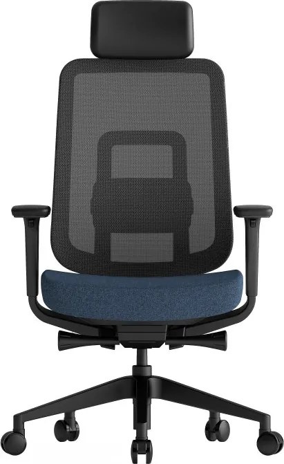 Office Pro Kancelářská ergonomická židle K42  SP – síť/ čalouněná, modrá