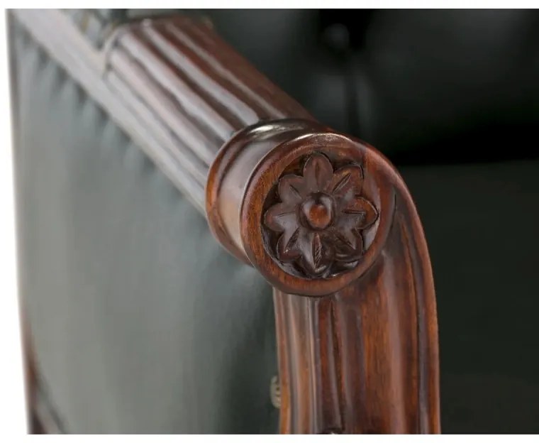 furniture-nabytek.cz - Masivní kancelářské křeslo Camford II, mahagon, lakované, zelené