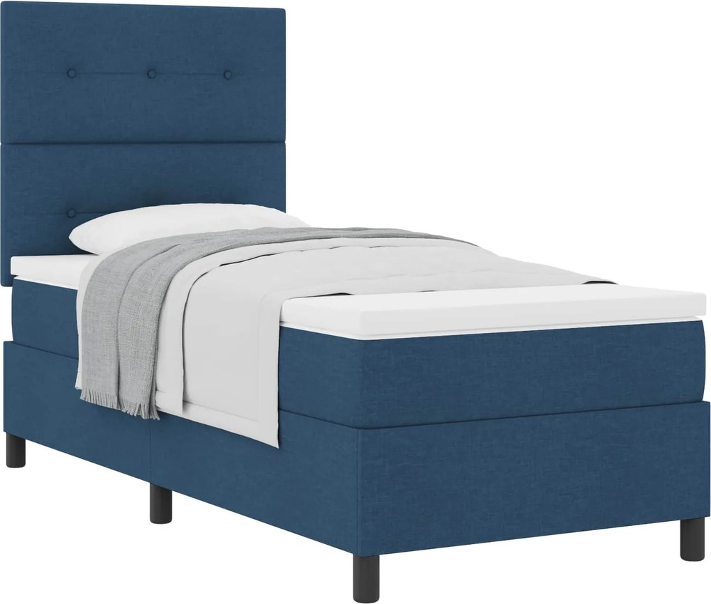 Postel s boxspringem s čelo Modrá 80 x 200 cm textil 3339349