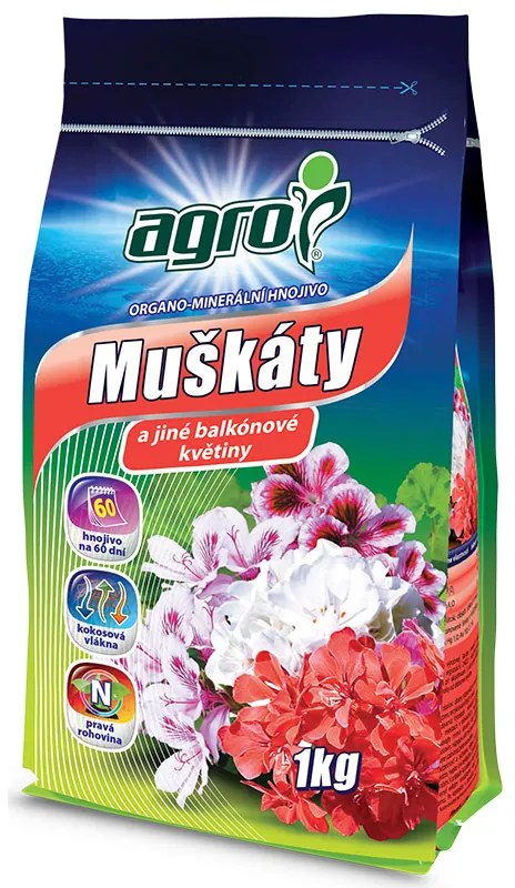 AGRO Organominerální hnojivo muškáty 1 kg CZ/SK