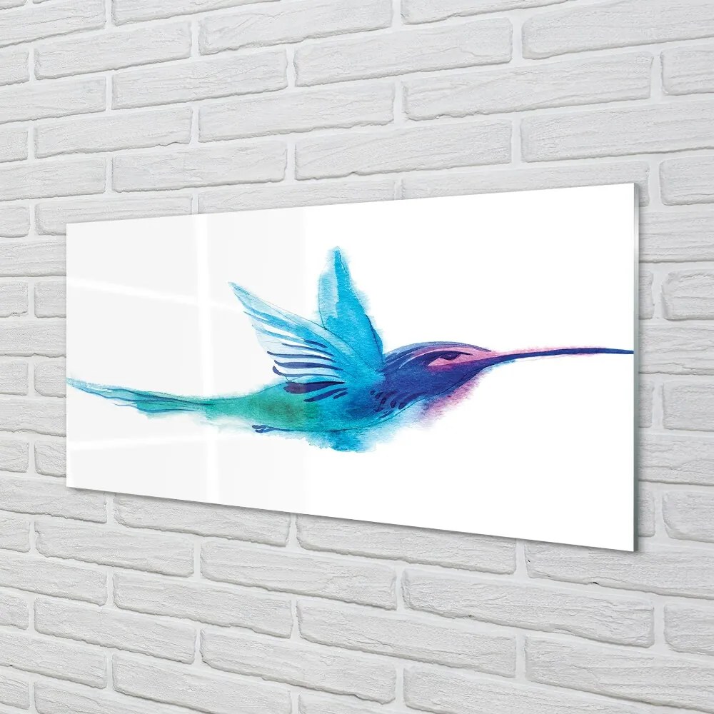 Obraz na skle malované papoušek 140x70 cm