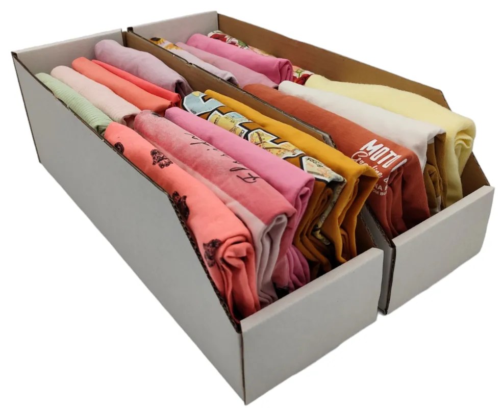 KARTON PAK Úložné boxy na oblečení, organizéry do skříně BÍLÝ KARTON 15x47cm