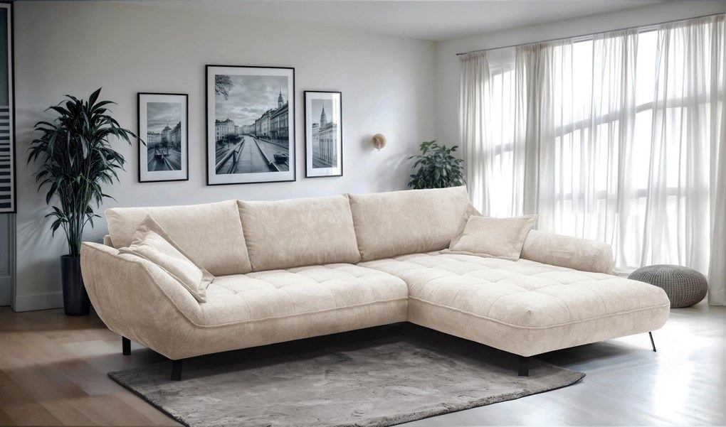 XXXLutz ROHOVÁ SEDAČKA, textil, béžová MID.YOU - Sedací soupravy - 000694007804
