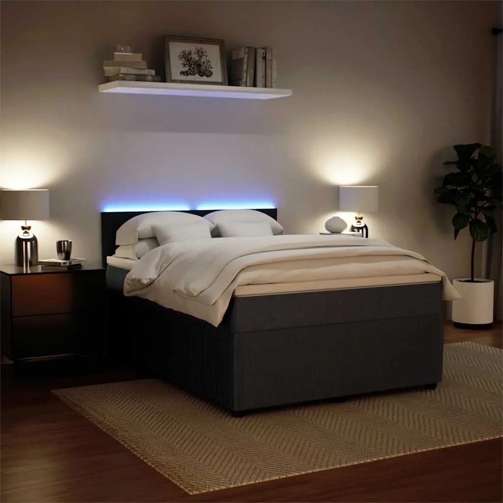 Box spring postel s matrací tmavě šedá 140x200 cm samet 3290059