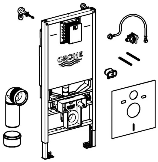 GROHE 36509SH0 - Sada 4 v 1 RAPID SLX 1,13 m nerez