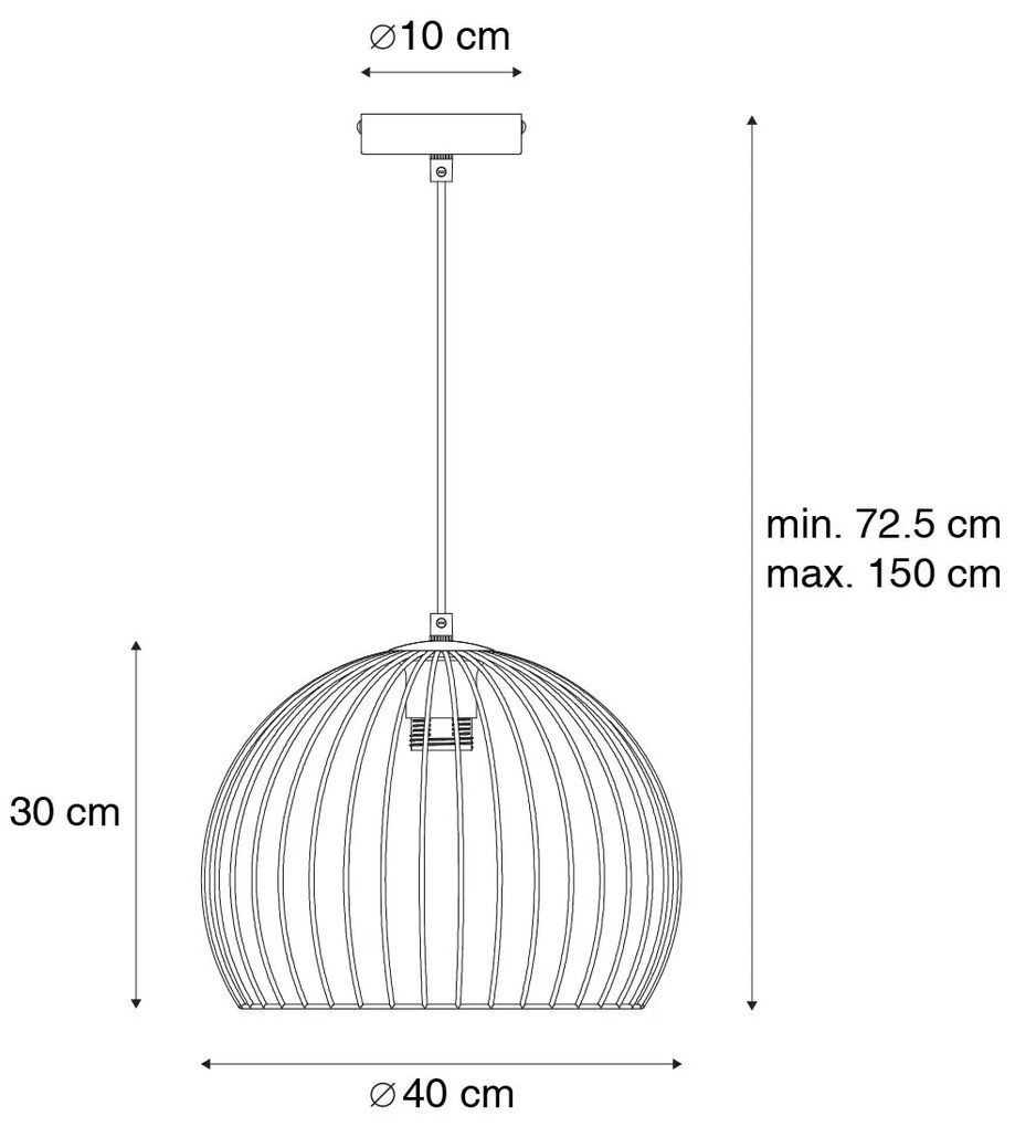 Moderní závěsné svítidlo černé 40 cm - Koopa