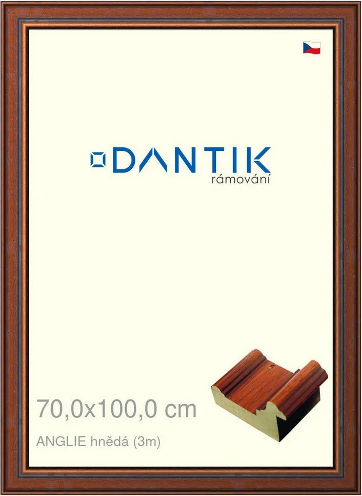 DANTIK rámeček 70x100 | ANGLIE hnědá (Plexi Čiré)