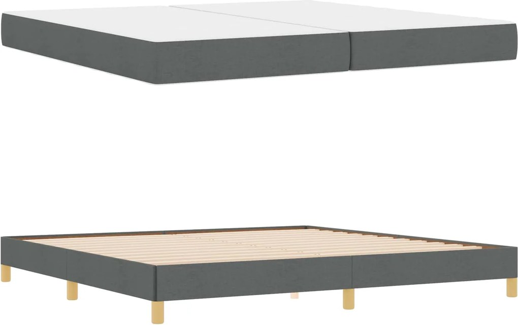 Postel s boxspringem s matrací Tmavě šedá 200 x 200 cm textil 3398592
