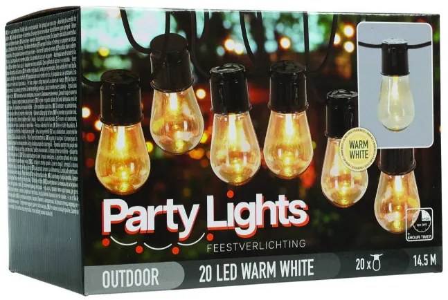 LED světelný řetěz Party 14,5 m teplá bílá