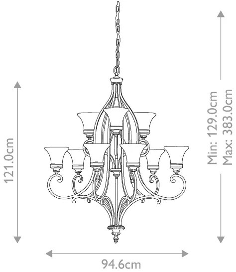 Feiss FE-DRAWING-ROOM9 - Lustr na řetězu DRAWING ROOM 9xE27/60W/230V