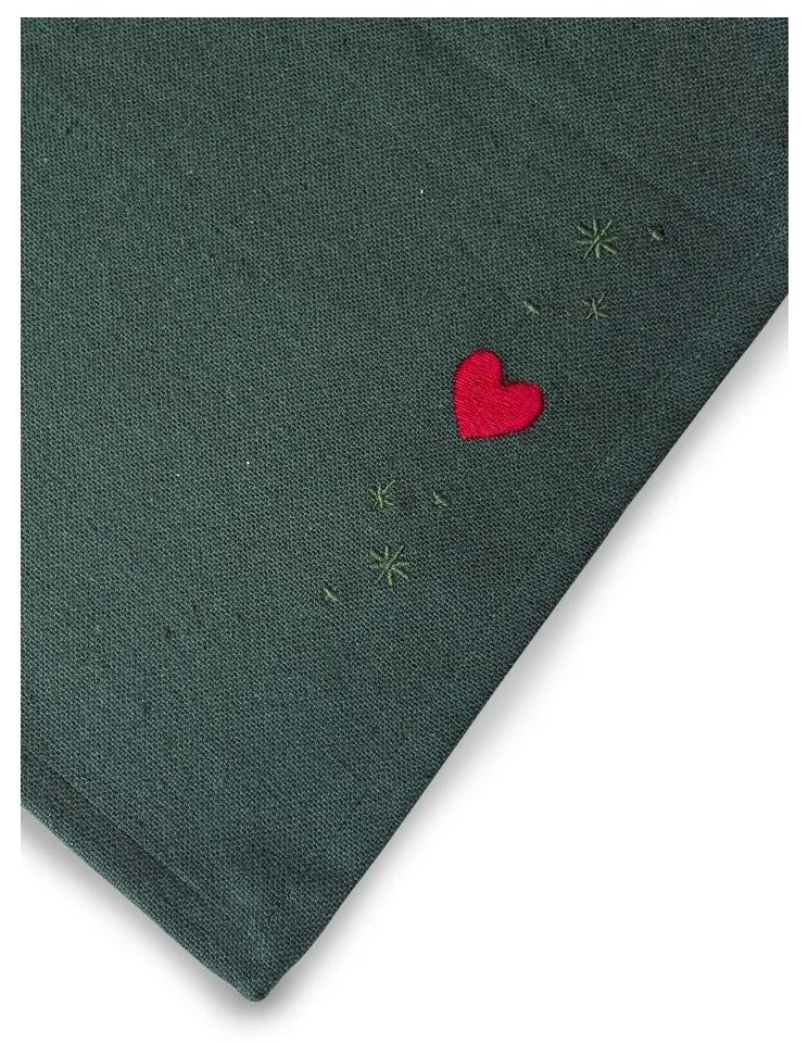 Vánoční prostírání Hearts Green 49x32 cm Juna