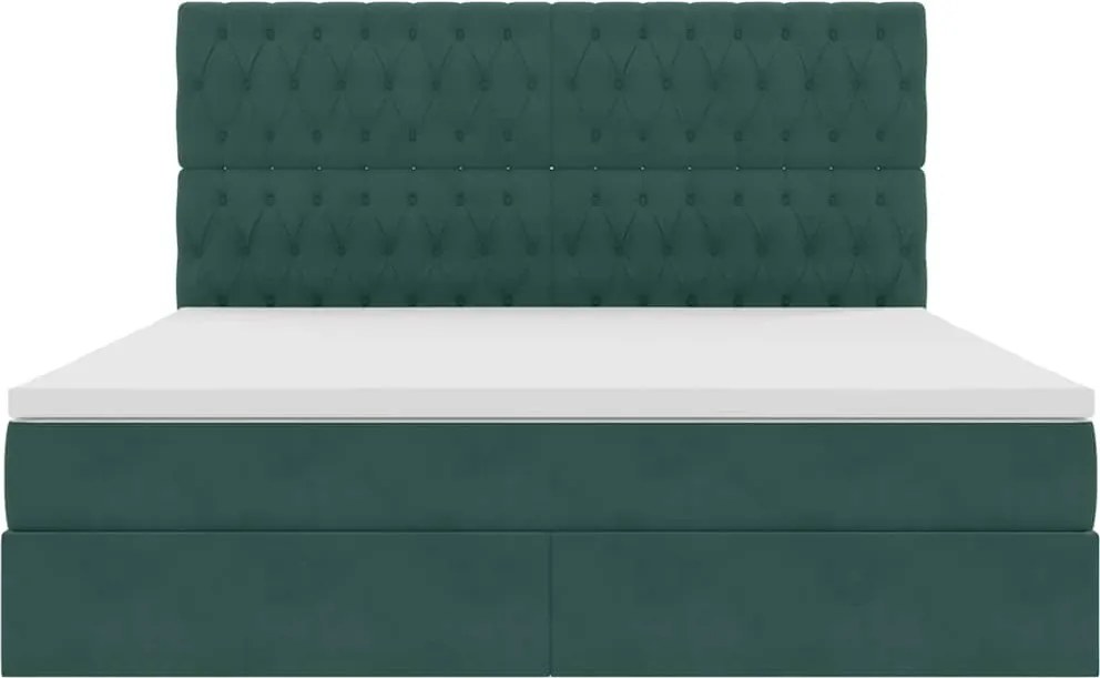 Postel s úložným prostorem a matrací Tmavě zelená 160 x 200 cm 3372102