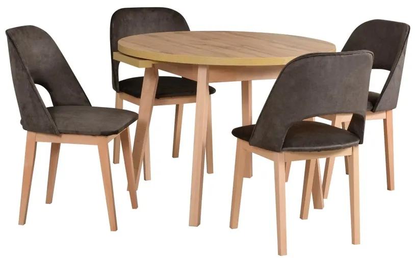 Jídelní stůl OSLO 3 L + doprava zdarma deska stolu bílá, podstava stolu buk, nohy stolu grafit