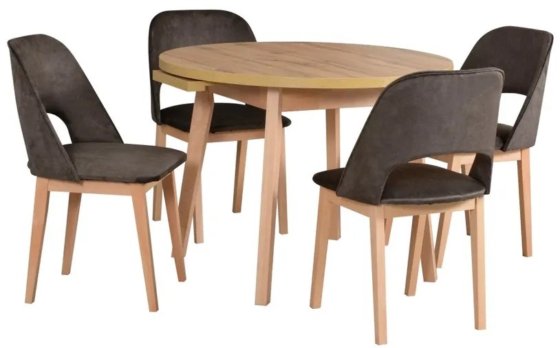 Jídelní stůl OSLO 3 L + doprava zdarma deska stolu bílá, podstava stolu ořech, nohy stolu grafit