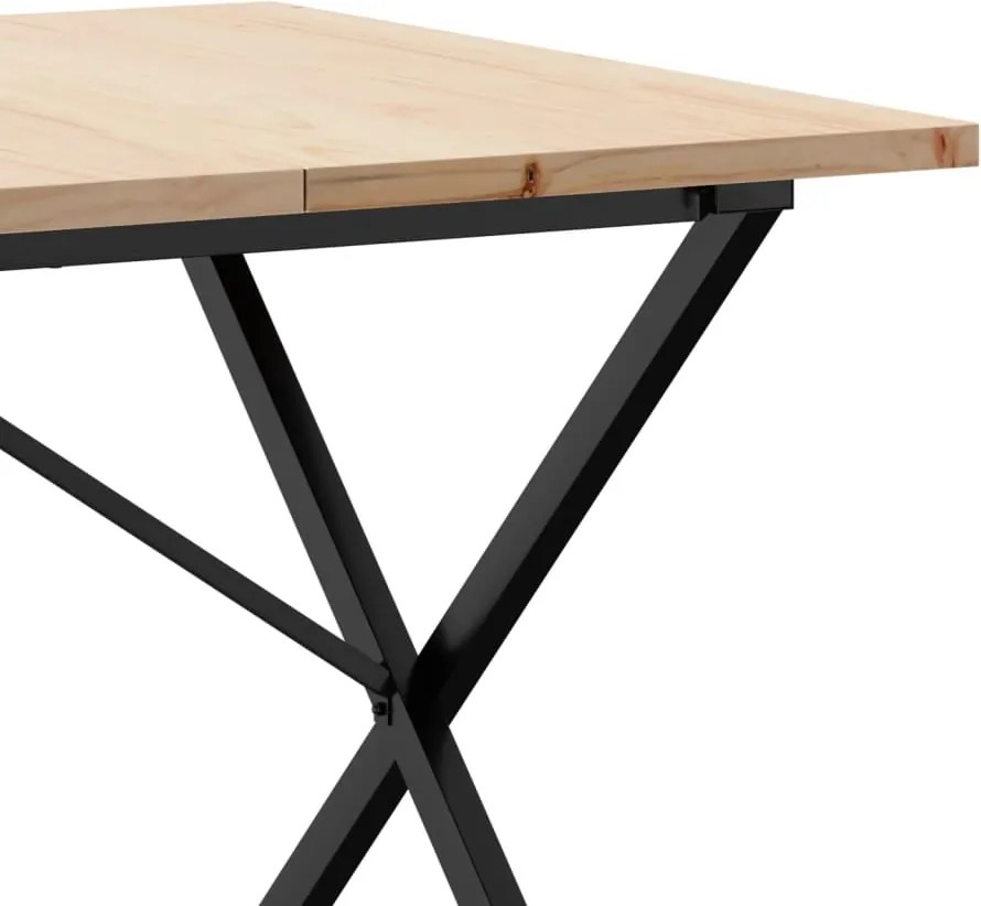 Jídelní stůl s X rámem 180 x 90 x 75,5 cm borové dřevo a ocel 3282766