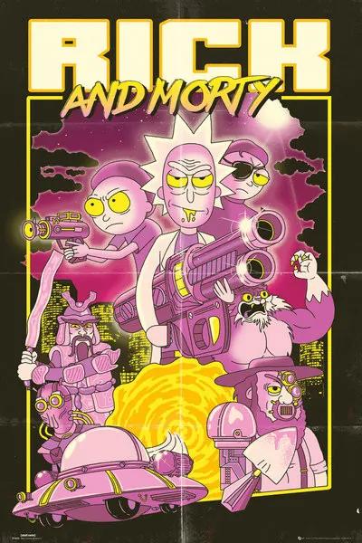 Plakát, Obraz - Rick and Morty - Action Movie, (61 x 91.5 cm)
