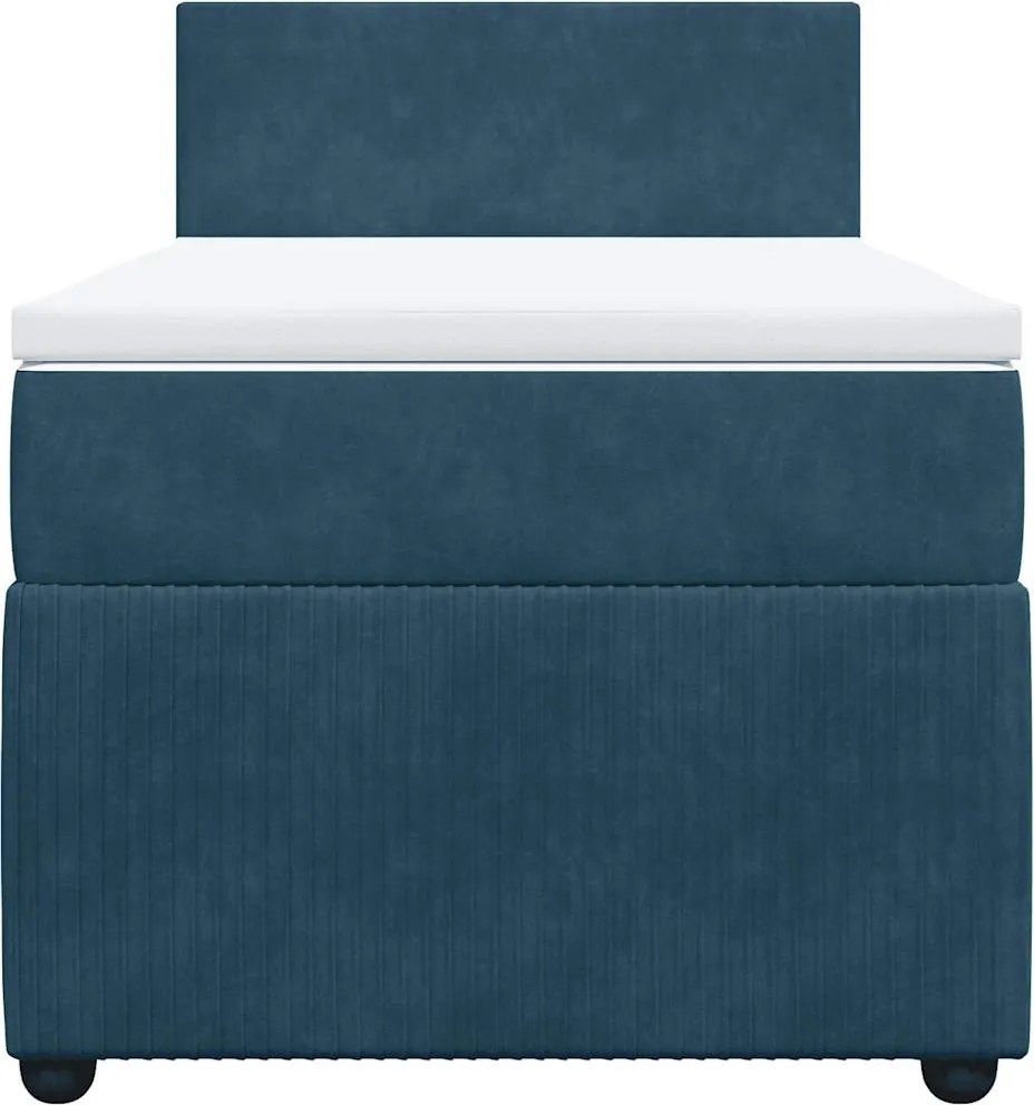 Box spring postel s matrací modrá 100 x 200 cm samet 3289960