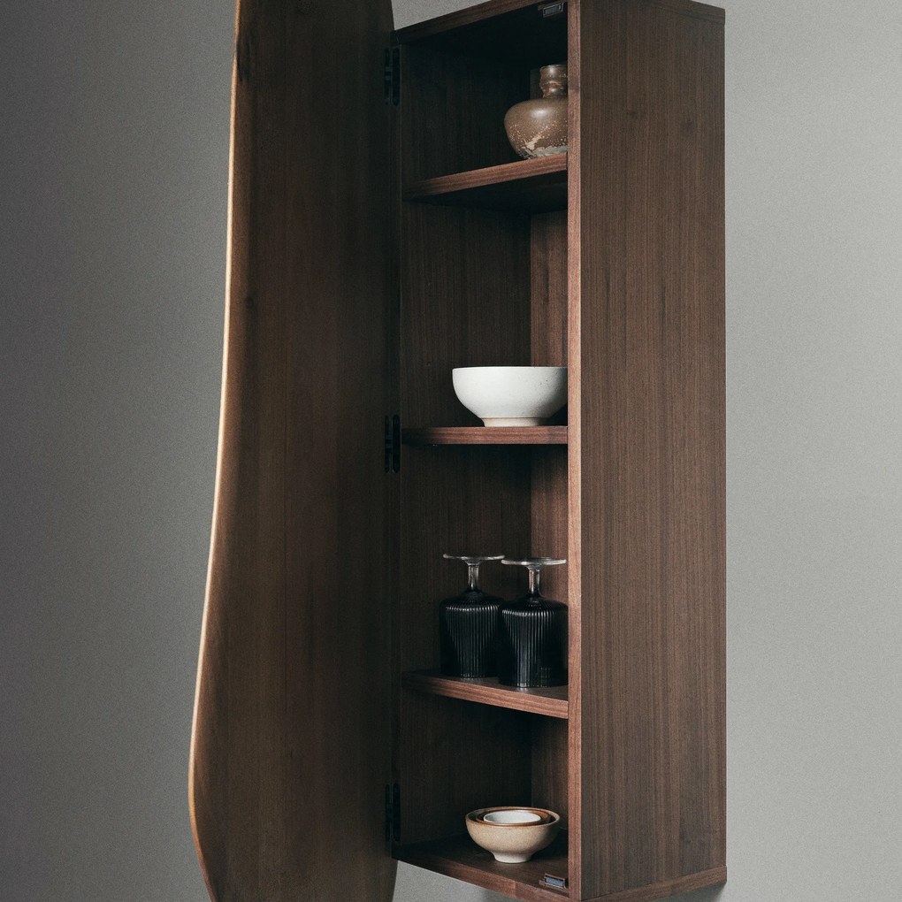 FERM LIVING Nástěnná skříňka Feve, Walnut