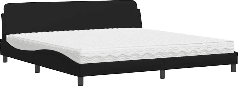 Postel s matrací Dover černá 200 x 200 cm umělá kůže 3208477