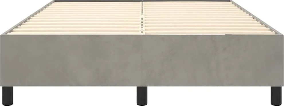 Rám postele s boxspringem světle šedý 140 x 190 cm samet 3121114