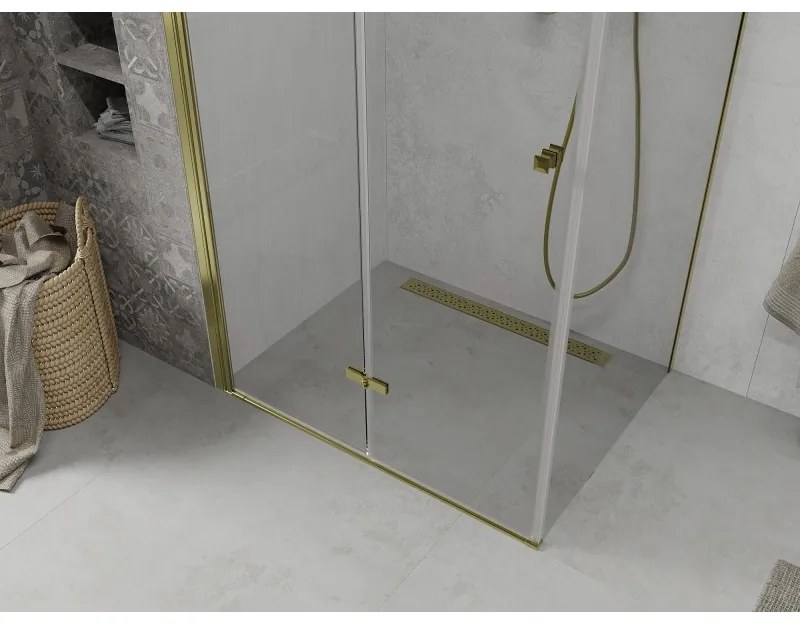 Mexen Lima skládací sprchový kout 90 x 70 cm, Průhledné, Zlatá - 856-090-070-50-00