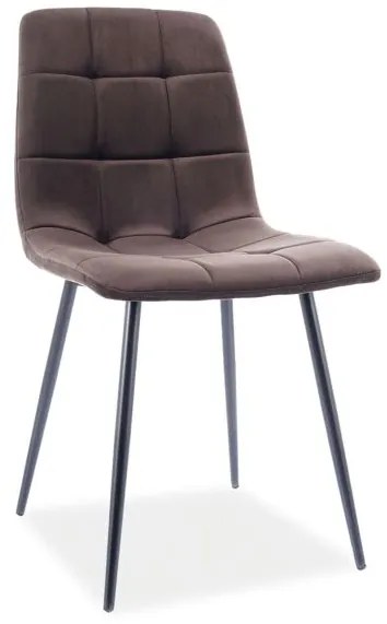 Jídelní židle MILA — kov, látka, černá / více barev Světle šedá