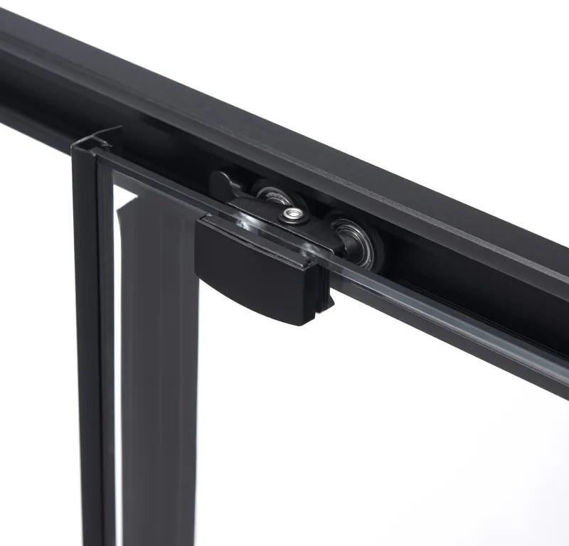 BPS-koupelny Posuvné sprchové dveře PD-NOB HYD-5171 100 cm černá/transparent pro instalaci do niky - bez vaničky