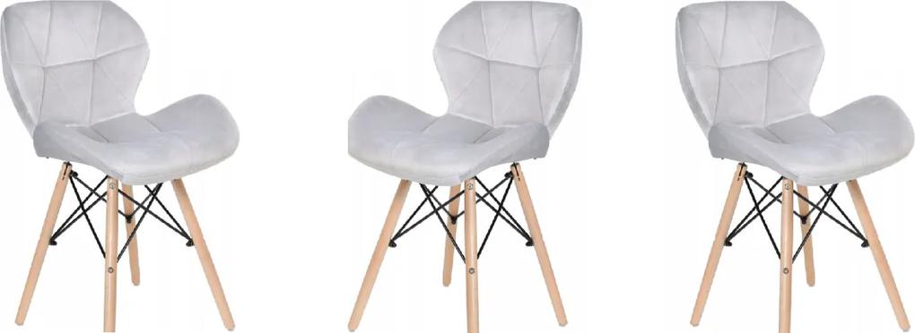 Jídelní židle SKY světle šedé 4 ks - skandinávský styl