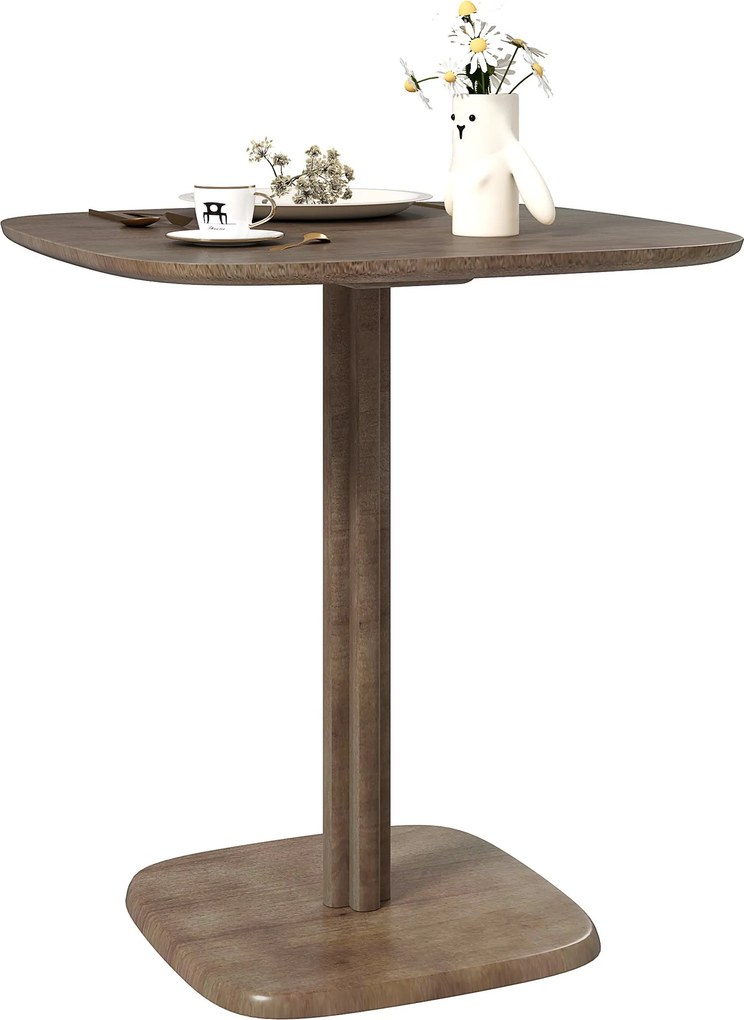 HOMCOM Jídelní stůl pro 4 osoby moderní design kuchyňský stůl s dřevěným povrchem, 70 x 70 cm, hnědý