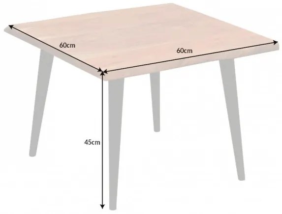 Přírodní akáciový odkládací stolek Trident, 60 cm