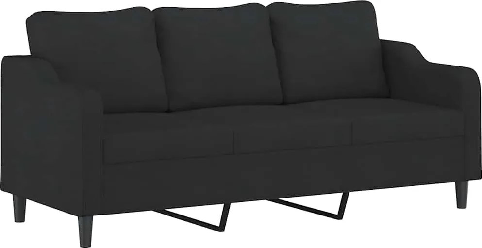 4dílná sedací souprava s poduškami černá textil 3201782