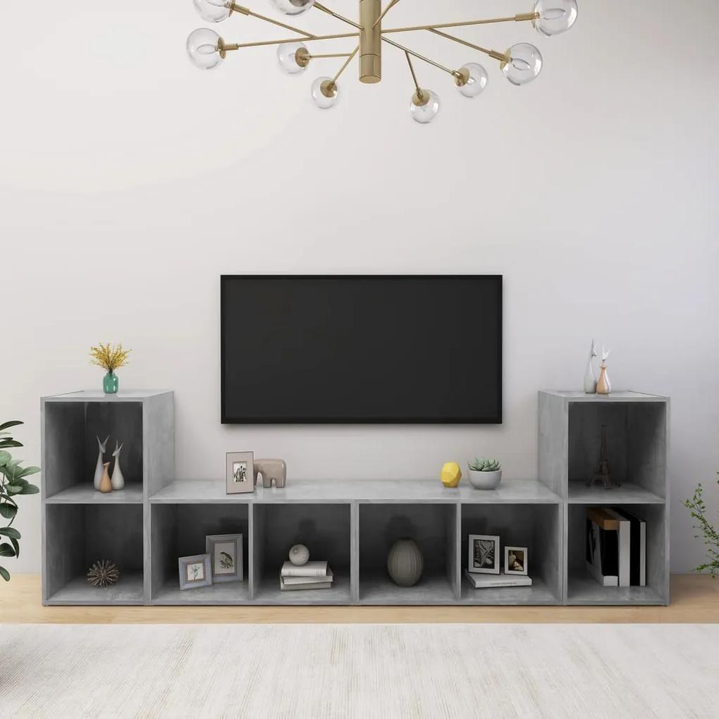 vidaXL TV skříňky 4 ks betonově šedé 72x35x36,5 cm kompozitní dřevo