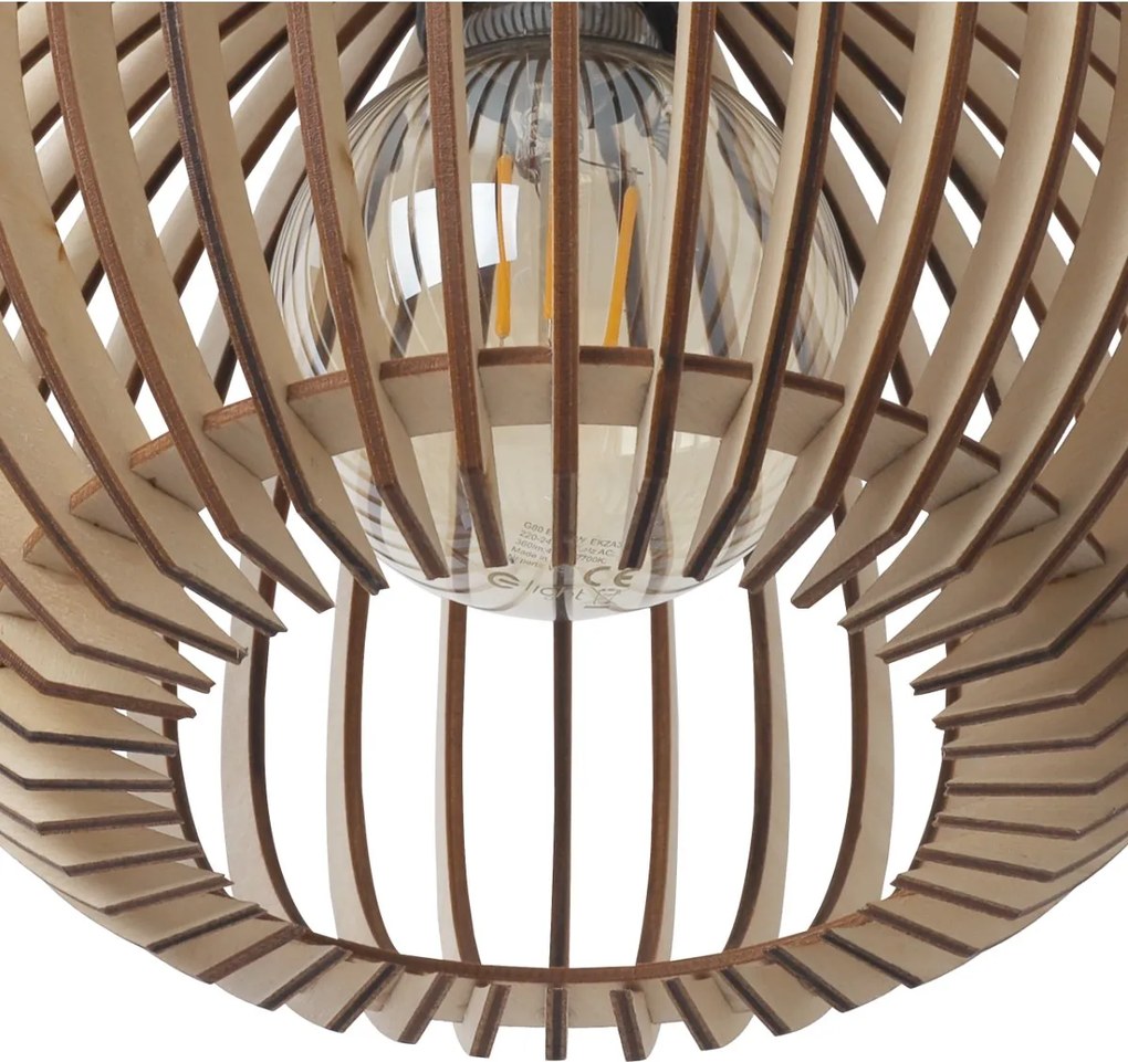 Závěsné svítidlo Timber 5, 1x dřevěné stínítko