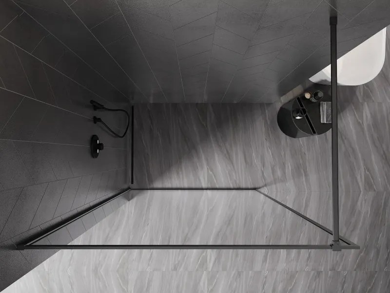 Mexen Kioto-XF sprchová zástěna Walk-in s rámem 130 x 202 cm, transparentní 10 mm, kartáčovaná "gun gray" - 800-130-104-66-00-X