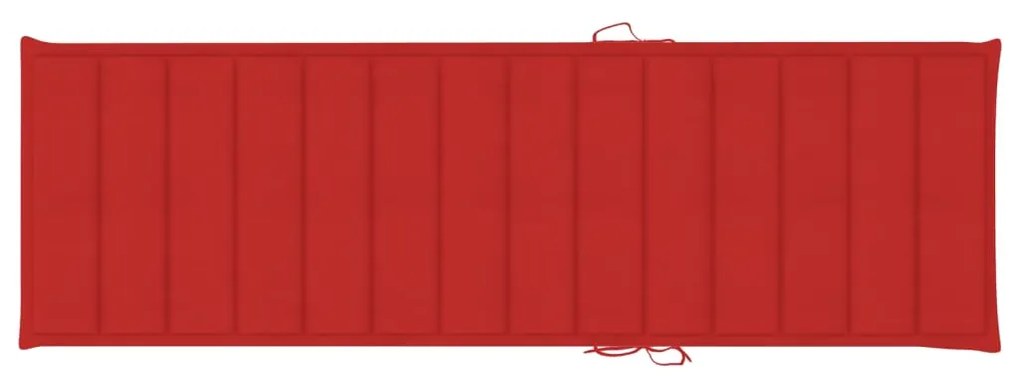 vidaXL Zahradní lehátko s červenou poduškou impregnované borové dřevo