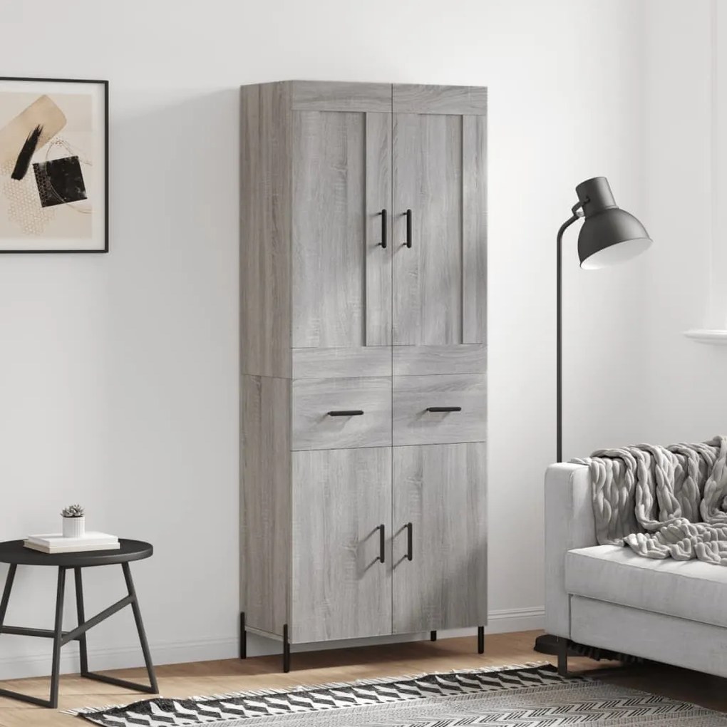 Skříň highboard šedá sonoma 69,5 x 34 x 180 cm kompozitní dřevo 3199887