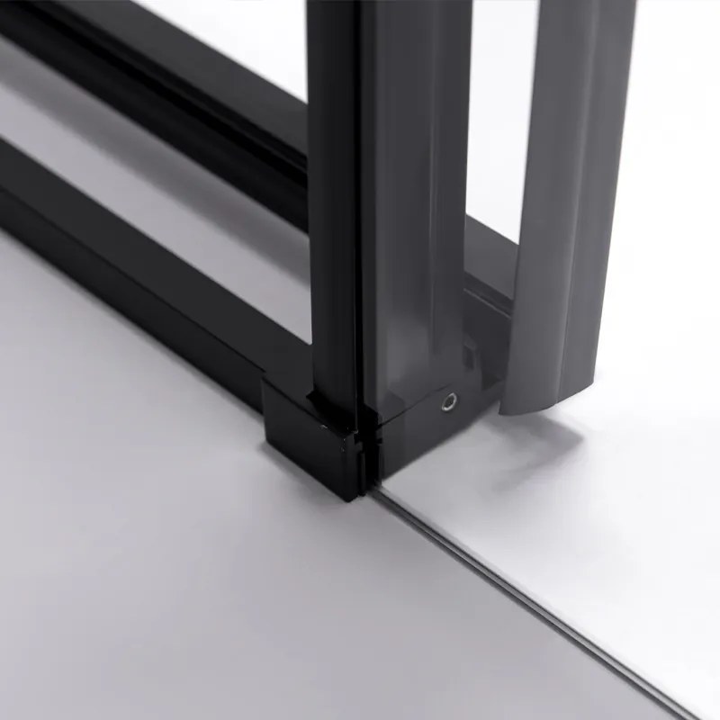 BPS-koupelny Posuvné sprchové dveře PD-NOB HYD-5173 120 cm černá/transparent pro instalaci do niky - bez vaničky