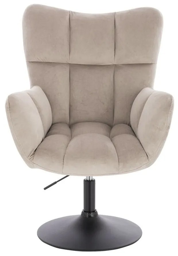 LuxuryForm DESIGN Otočné křeslo AURORA VELUR na černém talíři - latte