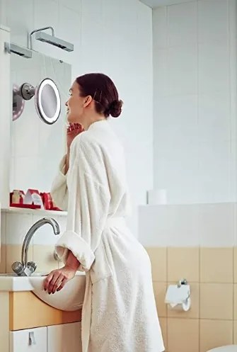 Bezdoteku 10x zvětšující LED kosmetické zrcátko bílé