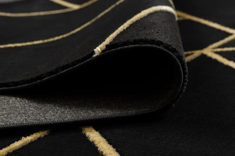 Dywany Łuszczów Kusový koberec Emerald geometric 1012 black and gold ROZMĚR: 140x190