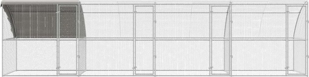Klec na kuřata 4 ks Stříbrná 800 x 200 x 200 cm Ocel a PE 3381109