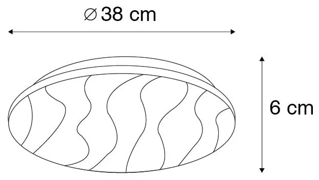 Stropní lampa bílá 38 cm vč. LED s dálkovým ovládáním - Damla